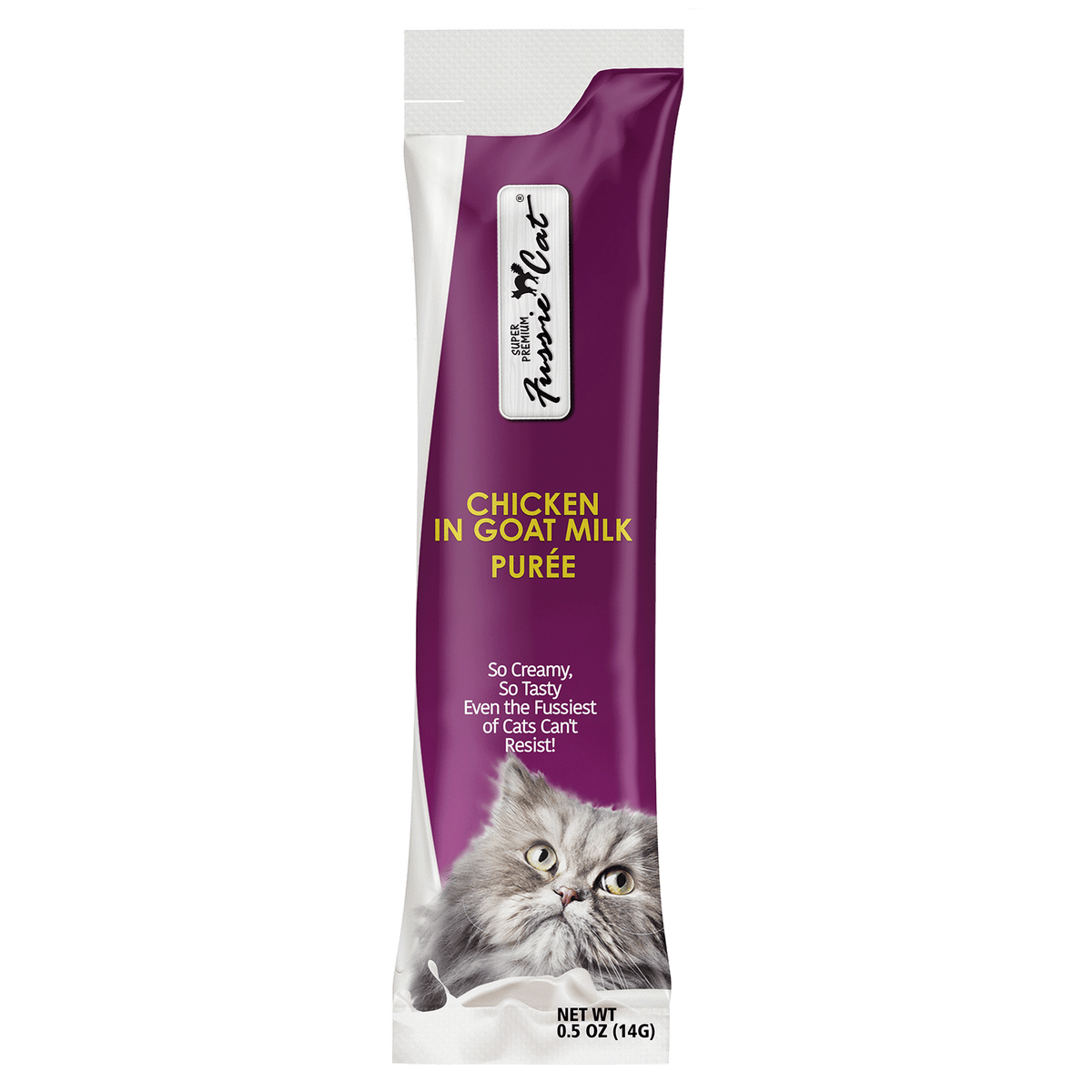 Fussie Cat Chicken in Goat Milk Puree Cat Treat-4 pack – Go Healthy Pet