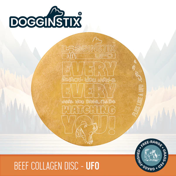 Dogginstix Beef Collagen UFO Edible Frisbee Dog Chew & Toy – Go Healthy Pet