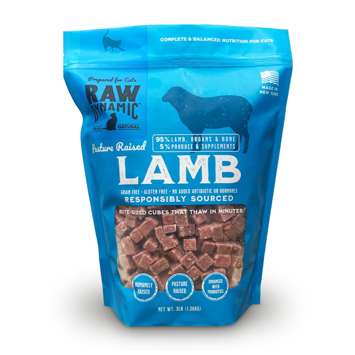 Raw Dynamic Frozen Lamb Formula for Cats - 3 lbs – Go Healthy Pet