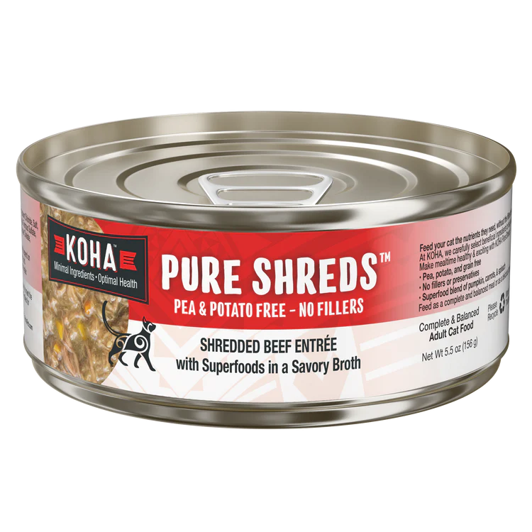 KOHA Pure Shreds Beef Entree for Cats -2.8 oz – Go Healthy Pet