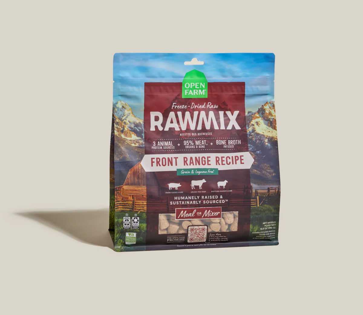 Open Farm Raw Mix Grain Free Front Range Freeze Dried Raw Recipe-13.5 ...