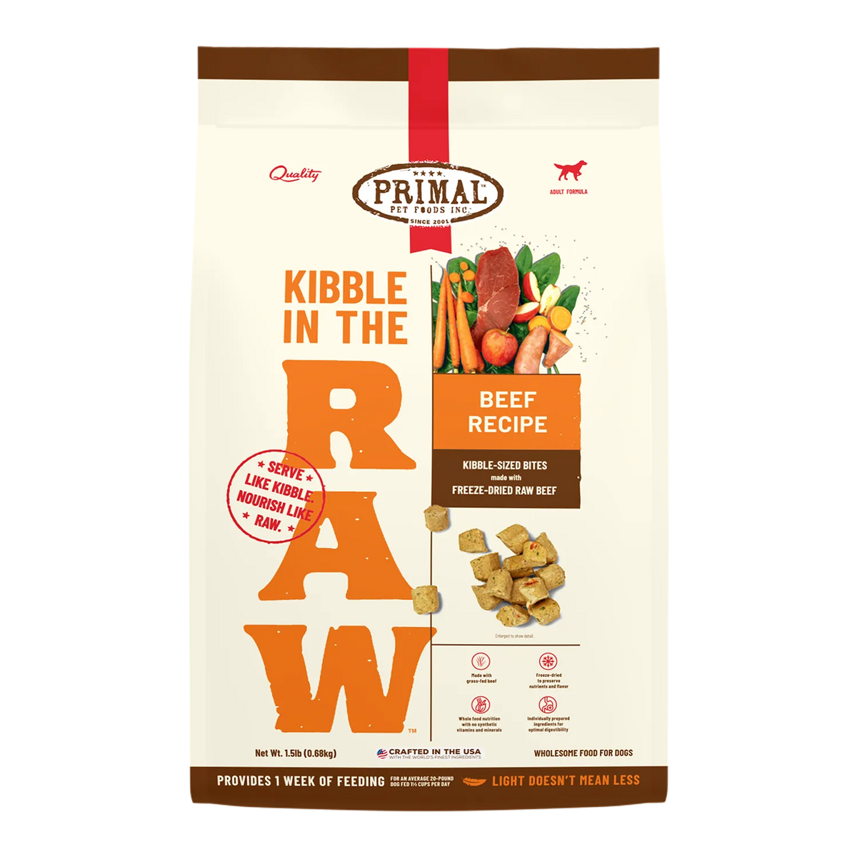 Primal Kibble In The Raw Beef Recipe For Dogs – Go Healthy Pet