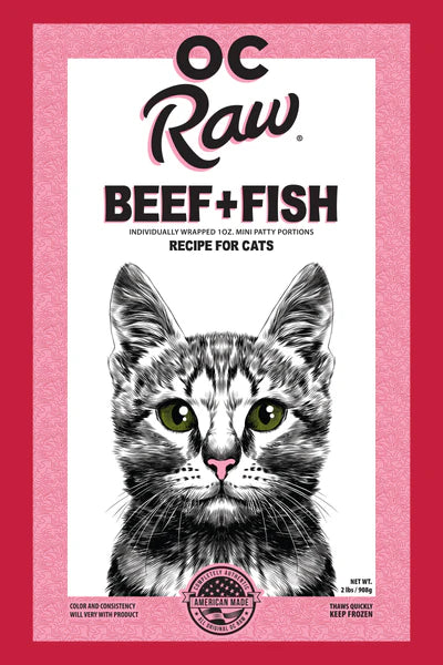OC Raw Frozen Beef & Fish 1 oz Sliders for Cats – Go Healthy Pet
