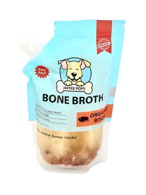 Jaffee Pops Organic Bison Bone Broth with Fully Edible Bones- 20 oz ...